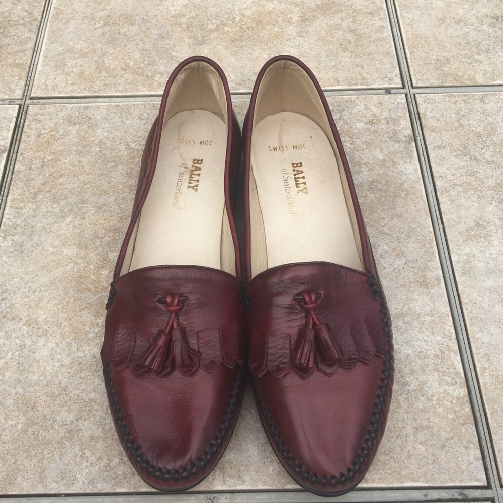 Bally Leather Tassel Moccasins Shoes Size 10 - Gem